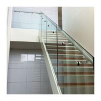 China Glass base shoe frosted glass balustrade metal outdoor railings for stairs for sale