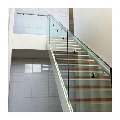 China Glass base shoe frosted glass balustrade metal outdoor railings for stairs for sale