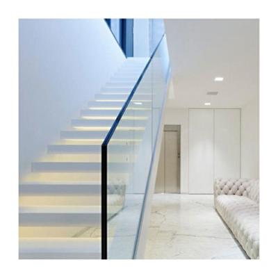China Ss shoe base glass banisters uk railings for stairs outside for sale