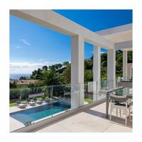 China Aluminium u base for 6mm glass balustrade top rail roof terrace glass balustrade for sale
