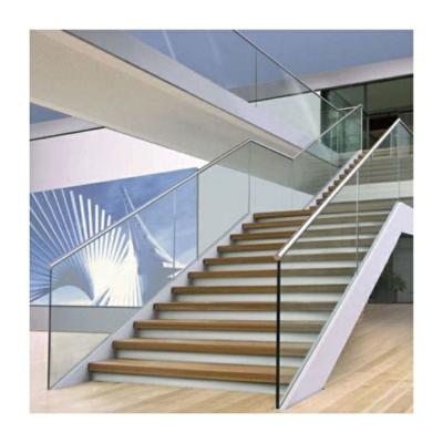 China Base shoe glass railing systems 12mm toughened glass balustrade white stair railing outdoor for sale