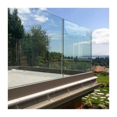 China Fence u channel glass balustrade panels price non penetrating roof railing for sale