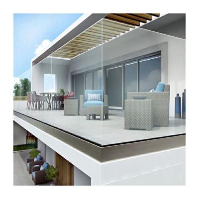 China Aluminium double u base side mounted glass balustrade terrace guardrail for sale
