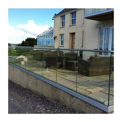 China U base fence frameless glass balustrade detail steel railing terrace for sale