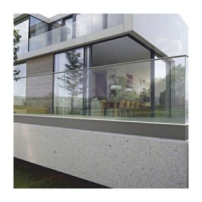 China Brushed stainless steel u base glass landing balustrade fence terrace for sale