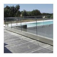 China Brushed stainless steel u base glass landing balustrade fence terrace for sale