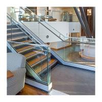China 15mm shoe base glass balustrades and handrails exterior stair railings for sale