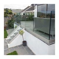China Anodized aluminum u channel frameless glass balustrade system veranda porch railings for sale
