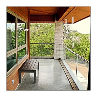 China Aluminium u channel glass stair balustrade porch railing brackets for sale