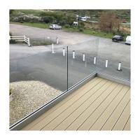China Brushed stainless steel shoe base glass balustrade accessories steel terrace railings for sale