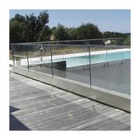 China Brushed stainless steel shoe base glass balustrade accessories steel terrace railings for sale