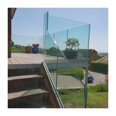 China Aluminium u channel for glass balcony glass balustrade porch stair railings for sale