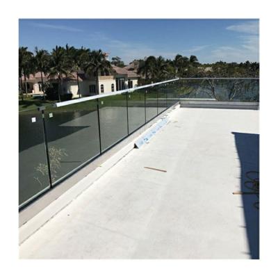 China Stainless steel shoe base glass balcony systems victorian terrace railings for sale
