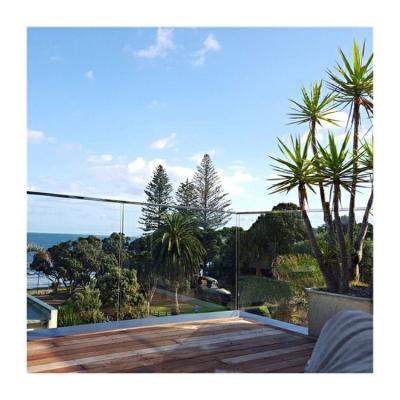 China Brushed aluminum u base fitting glass balustrade railing terrace for sale