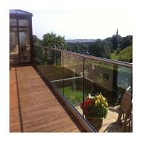 China Aluminium shoe base timber glass balustrade baluster design for terrace for sale