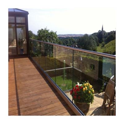 China Aluminium shoe base timber glass balustrade baluster design for terrace for sale