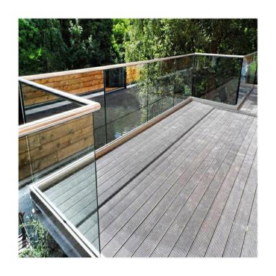 China U channel guardrail exterior glass balustrade roof safety rail systems for sale