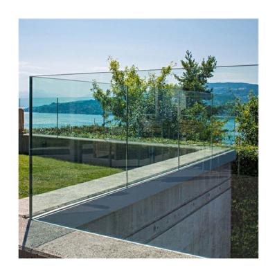 China Aluminium double u channel glass balusters for stairs roof safety rail for sale