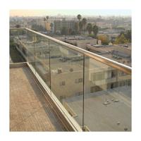 China Aluminium double u channel glass balusters for stairs roof safety rail for sale