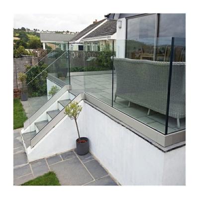 China Aluminum u channel for glass balustrade prices cost of porch railing for sale