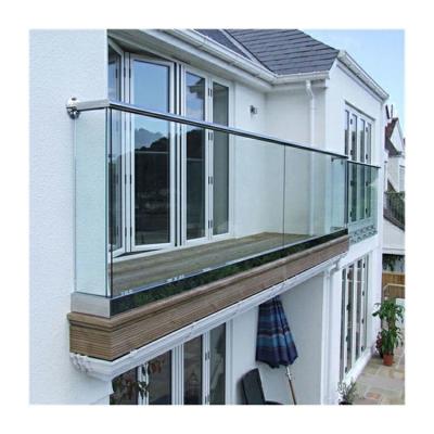 China Frameless Balustrade Staircase Outdoor Balcony U Channel Adjustable Glass Railing Shoe for sale
