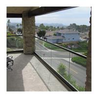 China Aluminum Stair Railing Balcony Top Mounted Aluminum U Channel Tempered Glass Frameless Railing for sale