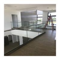 China Balcony Outdoor Frosted Tempered Glass Railing / Balustrade with SS316 Standoff Design for sale