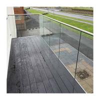 China Brand New Design 12mm Tempered Glass Cement Balcony Railing for sale