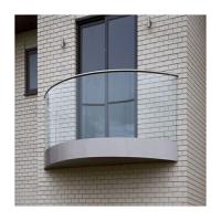 China Modern Design FWilliamArchi Mounted Curved Frameless U Channel Stainless Steel Laminated Glass Balustrade For Sale for sale