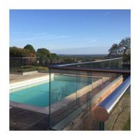 China Outside Aluminum U Shaped Channel Glass Railing / Stainless Steel Balcony Railing for sale