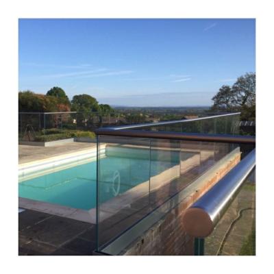 China Outside Aluminum U Shaped Channel Glass Railing / Stainless Steel Balcony Railing for sale