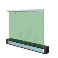 China Aluminum U Channel Glass Railing Brushed Stainless Steel External Glass Balustrade for sale