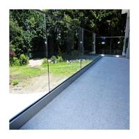 China Aluminum U Channel Glass Railing Brushed Stainless Steel External Glass Balustrade for sale