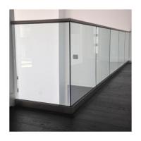 China Aluminum U Channel Glass Railing Brushed Stainless Steel External Glass Balustrade for sale