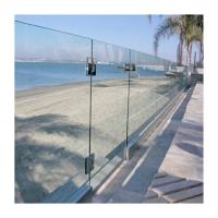 China Aluminum U Channel Glass Railing Brushed Stainless Steel External Glass Balustrade for sale