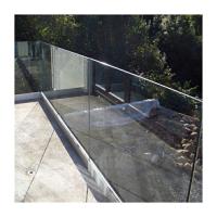 China Glass 10mm U Channel Railing Customized Banister Stair Rails 45*120mm Base for sale