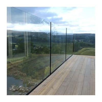 China Extruded U Channel Glass Railing Modern Polished Aluminium Balustrade for sale
