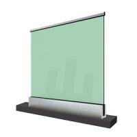 China Outdoor Aluminum U Channel Glass Railing Customized Flooring Mounted for sale
