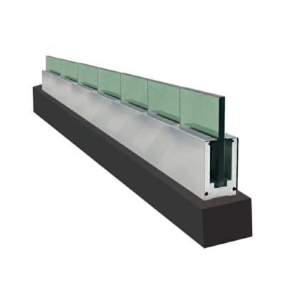 China Aluminum balustrade systems stainless u channel frameless glass balustrade for sale
