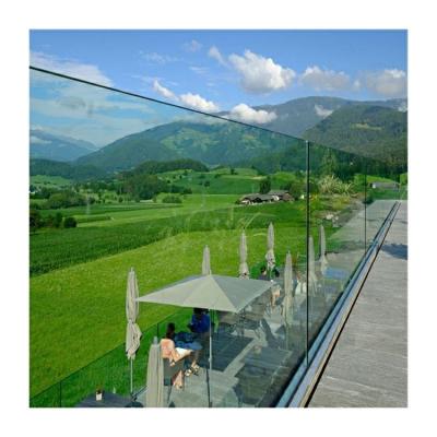 China Brushed aluminum u channel decking glass balustrade roof railing systems for sale