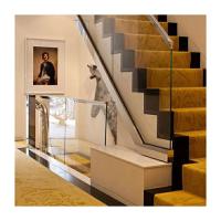 China Stainless steel shoe base sizes laminated glass balustrade handrail for stairs outside for sale