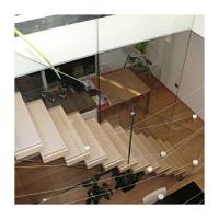 China Stainless steel shoe base sizes laminated glass balustrade handrail for stairs outside for sale
