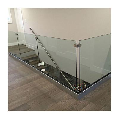 China Aluminium balustrades seamless glass railing modern patio railing for sale