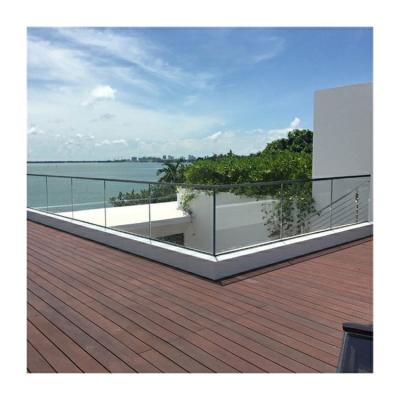 China Base shoe glass railing for stairwell and terrace WilliamArchi modern stair railing balcone in vetro for sale