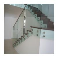 China Blue tinted standoff glass handrail galvanised balcony standoff railings for sale