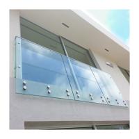 China Kazakhstan stainless steel glass standoff brackets balcony standoff glass clamps for sale