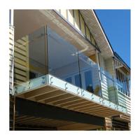 China Outdoor SGCC standard frame less tempered glass balcony railing with 12mm clear railing glass for sale