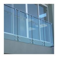 China Outdoor SGCC standard frame less tempered glass balcony railing with 12mm clear railing glass for sale