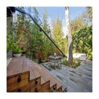China Outdoor SGCC standard frame less tempered glass balcony railing with 12mm clear railing glass for sale
