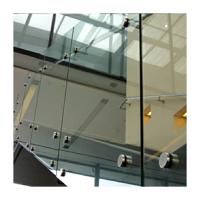 China Balcony Terrace Standoff Glass Railing Stainless Steel Satin Wall Mounted Balustrade for sale